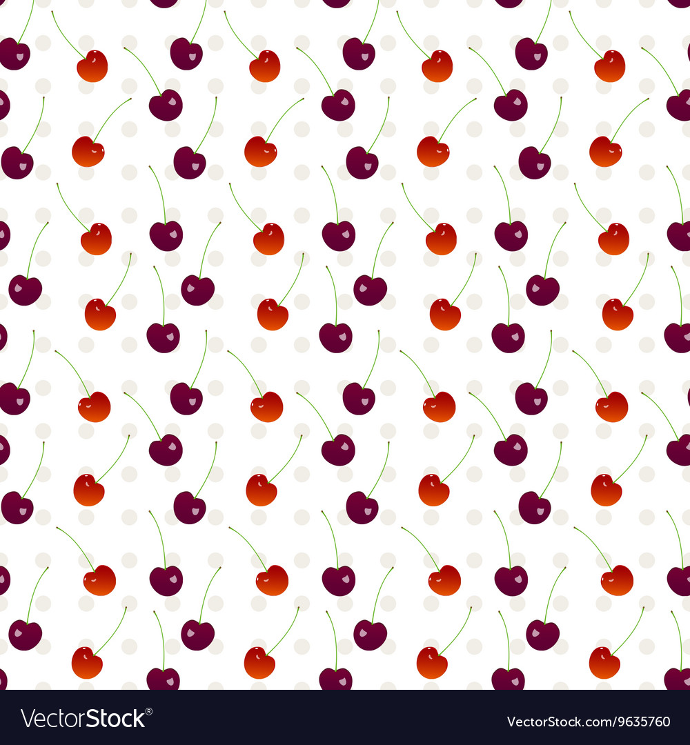 Cherry seamless pattern 3 Royalty Free Vector Image