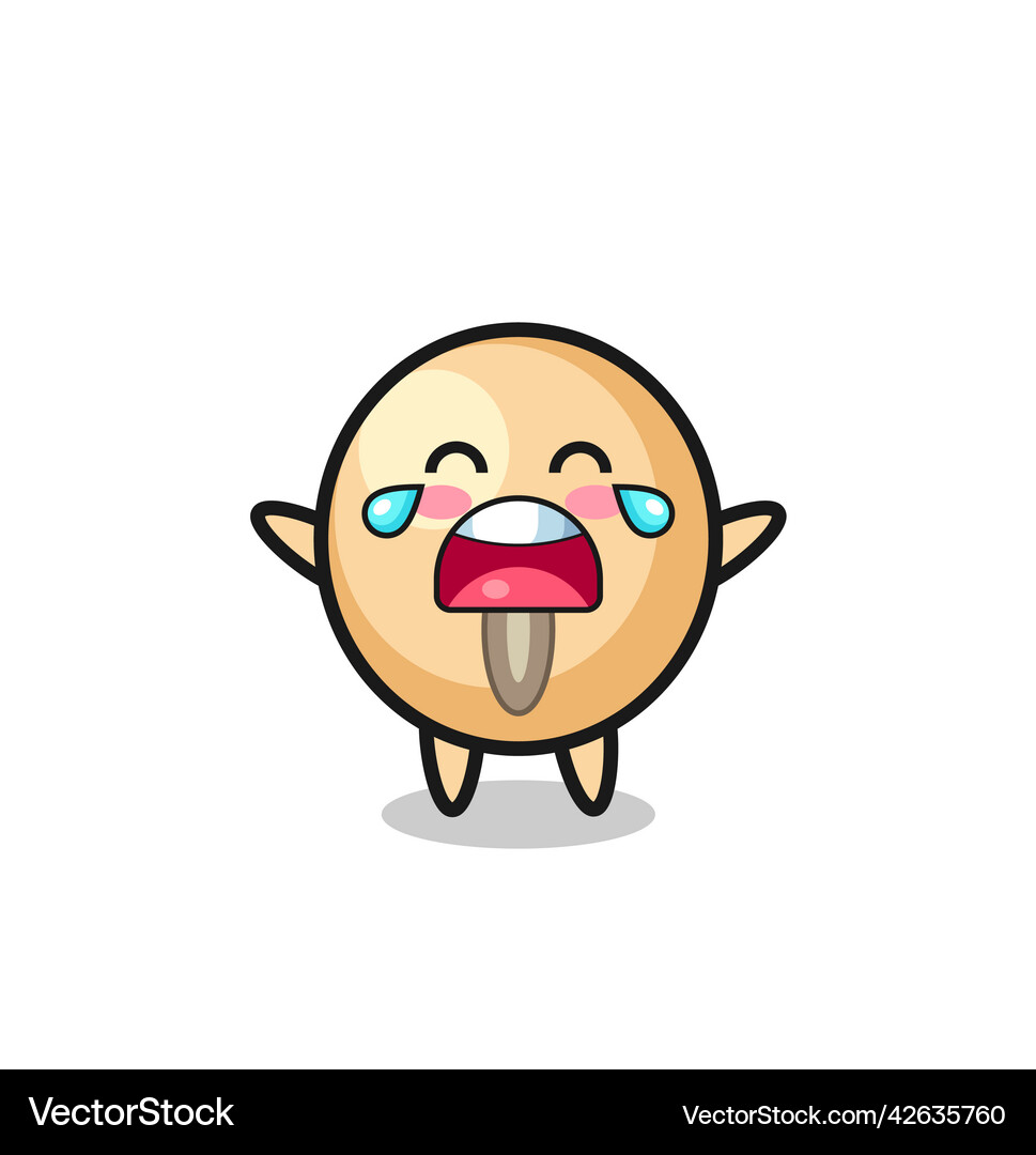 Crying soy bean cute baby Royalty Free Vector Image