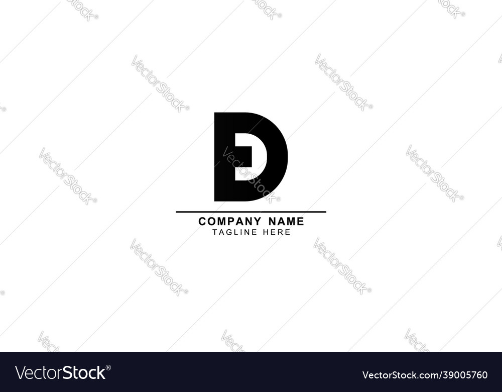 D Dd Ed Or De Minimal Logo Royalty Free Vector Image