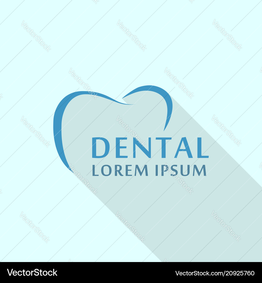 Dental abstract logo icon flat style Royalty Free Vector