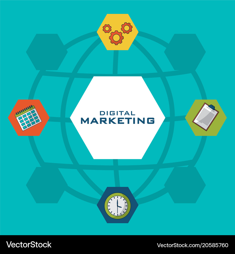 Digital marketing business Royalty Free Vector Image