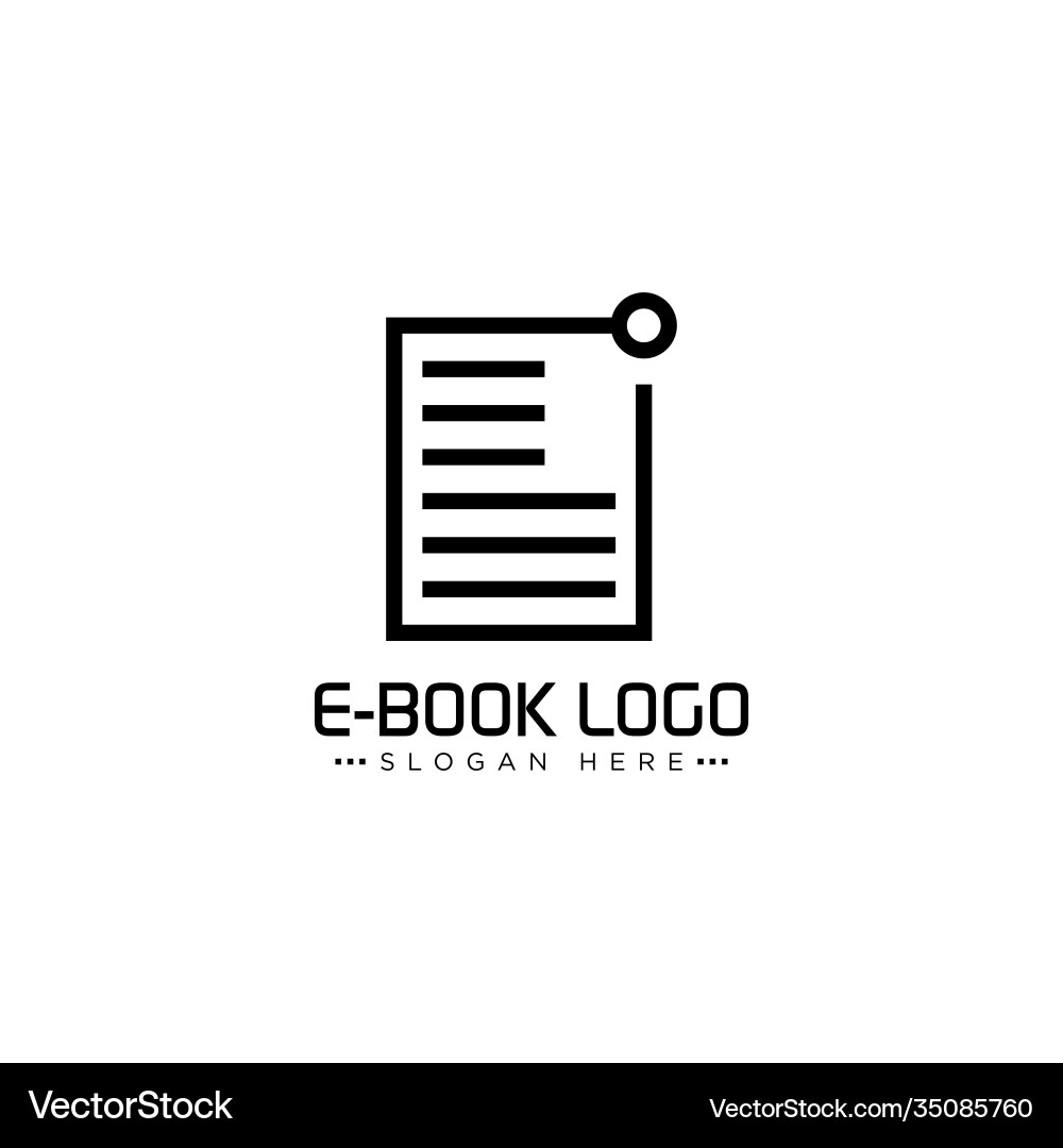 E-book logo design electronic and digital book Vector Image