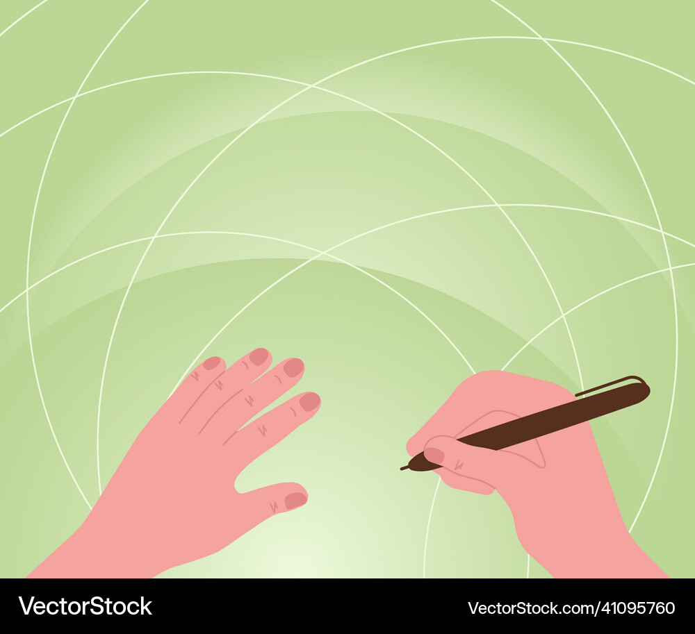 Hands using pencil strategizing newest innovative Vector Image
