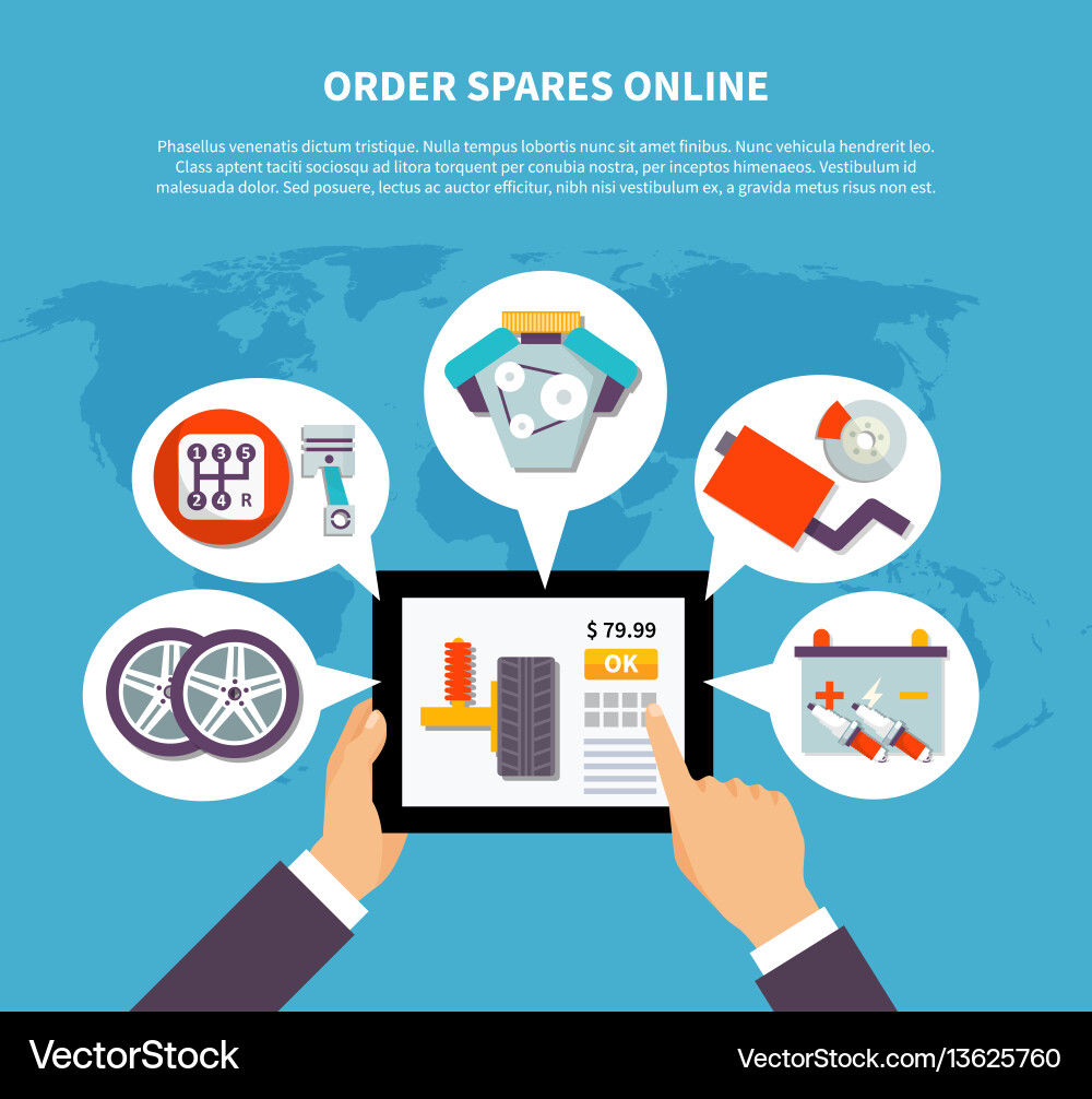 Order spares online design concept Royalty Free Vector Image