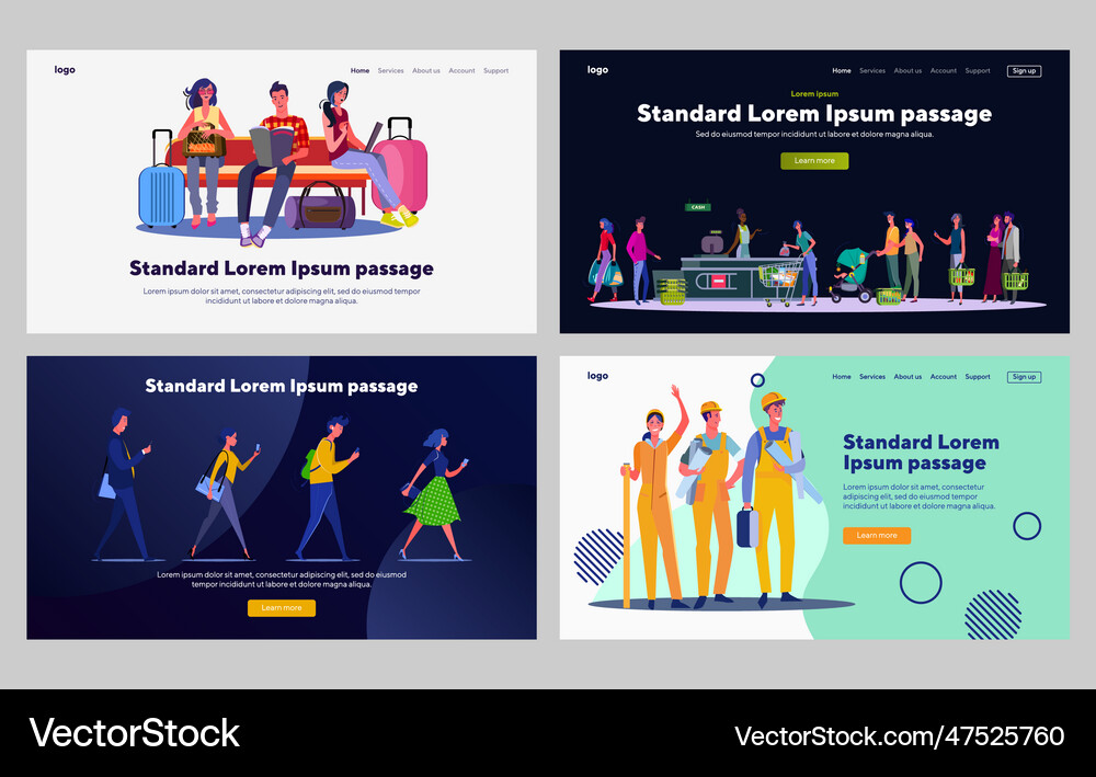 People in public places set Royalty Free Vector Image