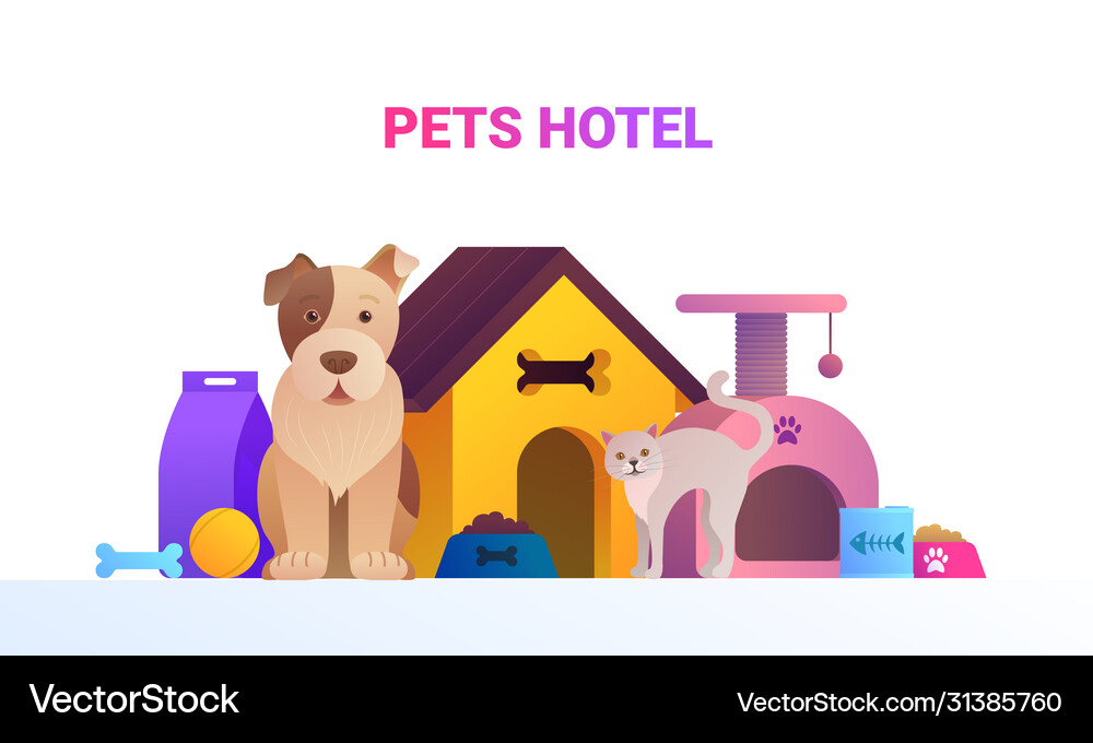 Pets service cartoon banner Royalty Free Vector Image
