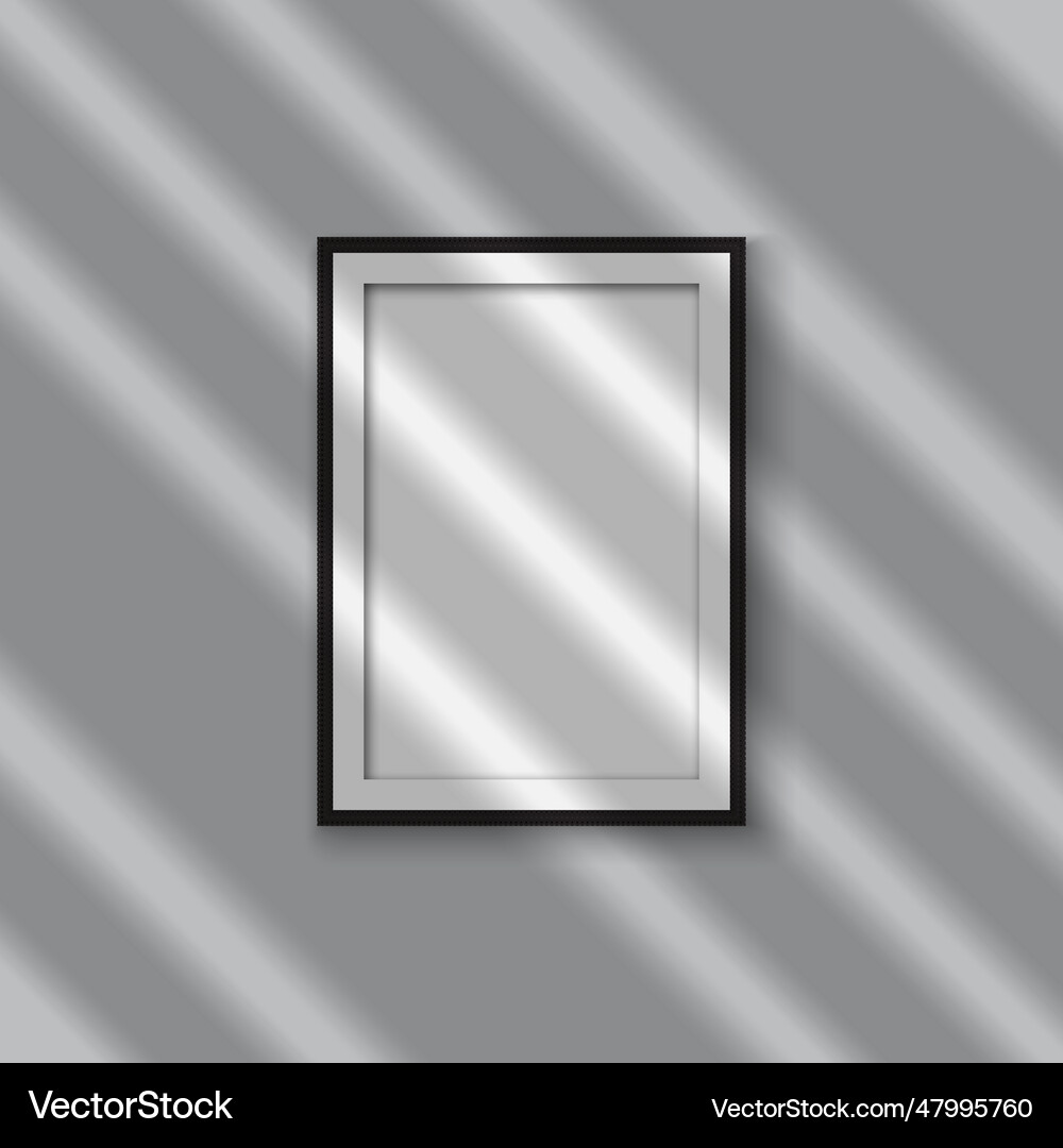 Realistic blank photo frame with shadow overlay Vector Image