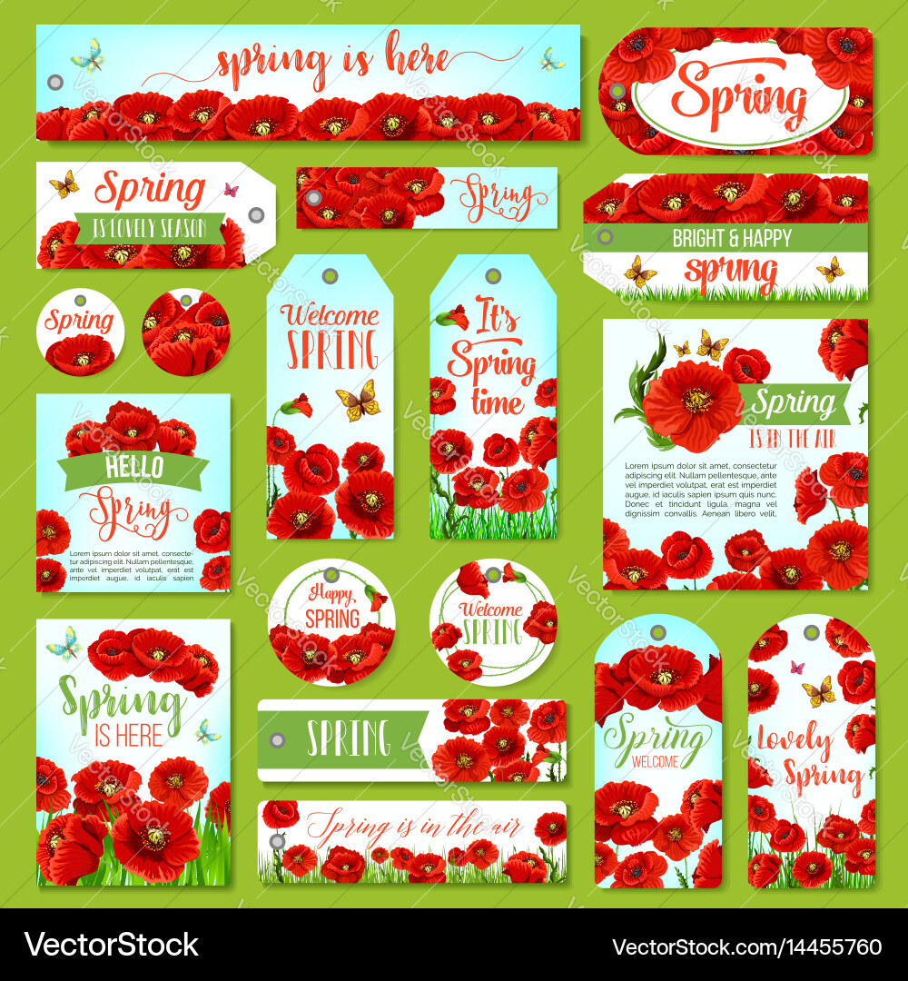 Springtime holiday greeting tag and gift label set