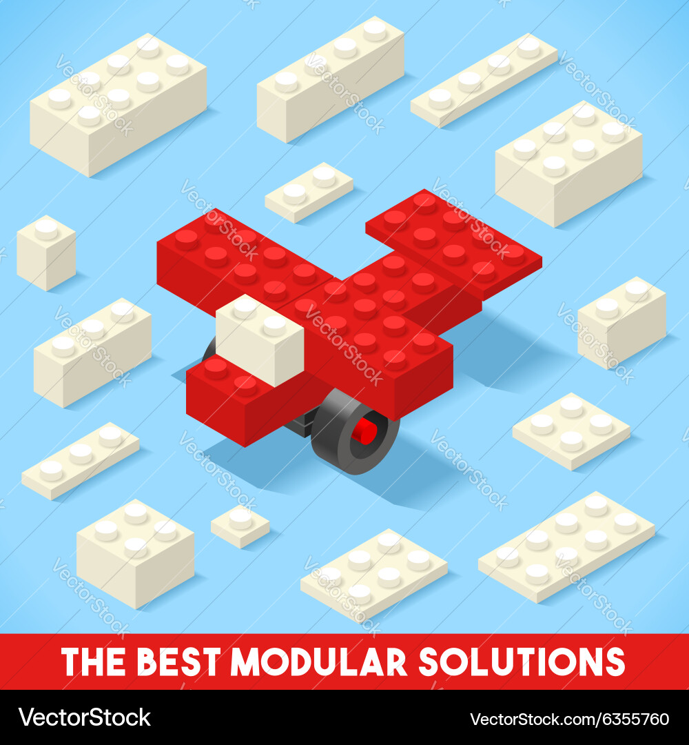 Toy Block Plane Games Isometric Royalty Free Vector Image