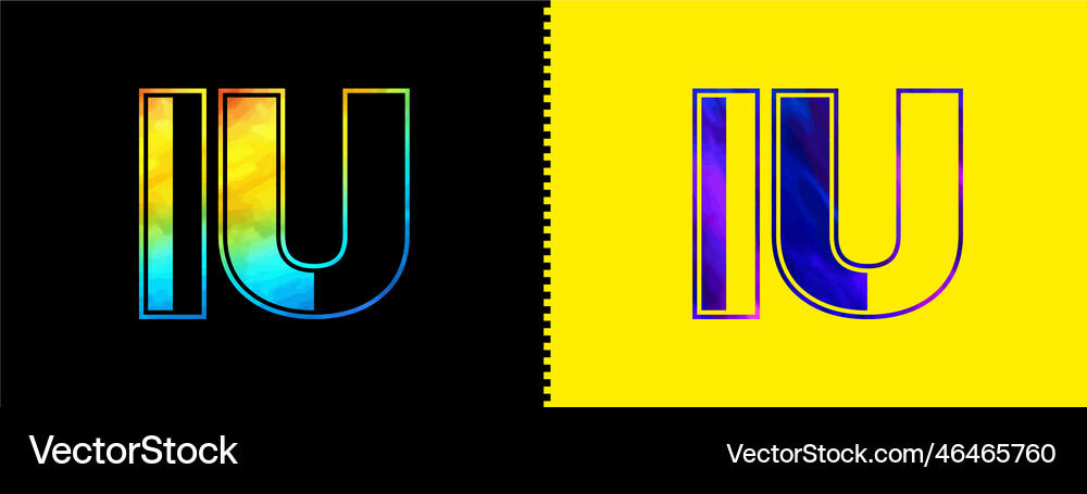 Unique iu letter logo icon template premium Vector Image