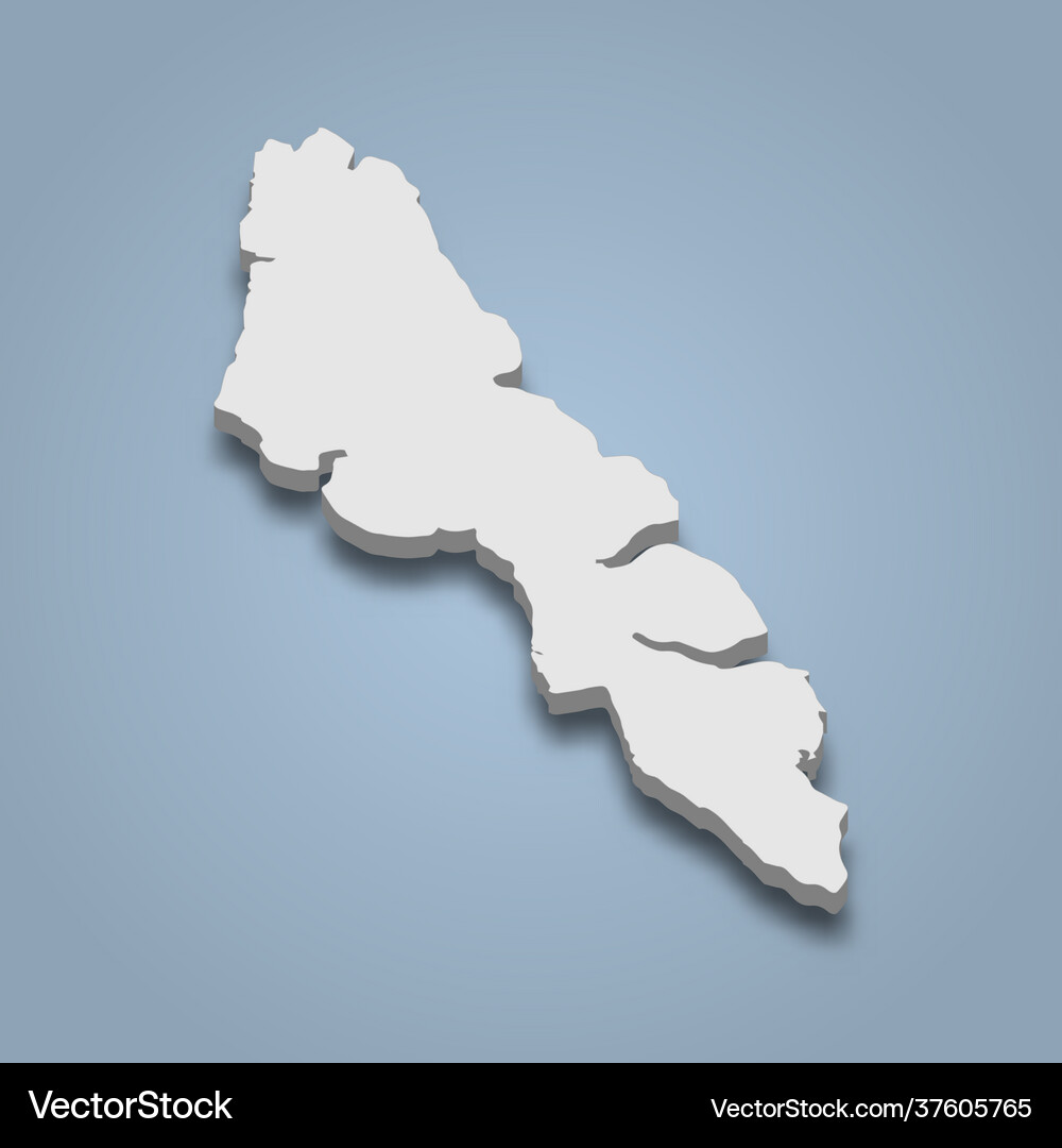 3d isometric map streymoy is an island Royalty Free Vector