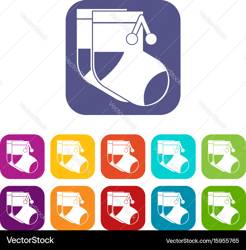 Baby socks icons set Royalty Free Vector Image