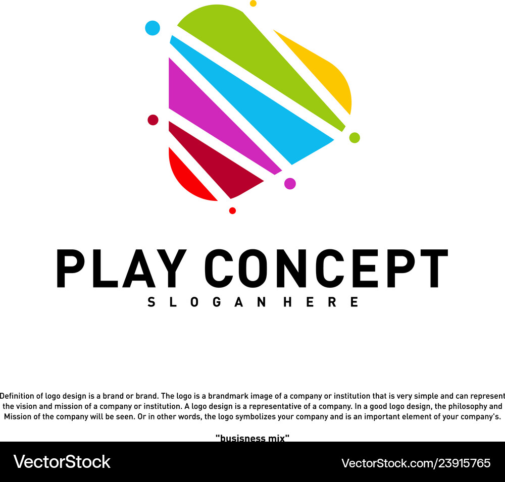 Colorful play logo design concept play logo Vector Image
