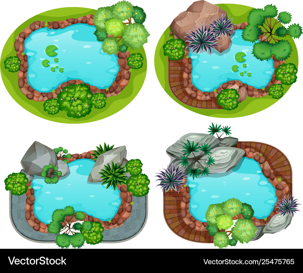 Garden Aerial Landscape Royalty Free Vector Image