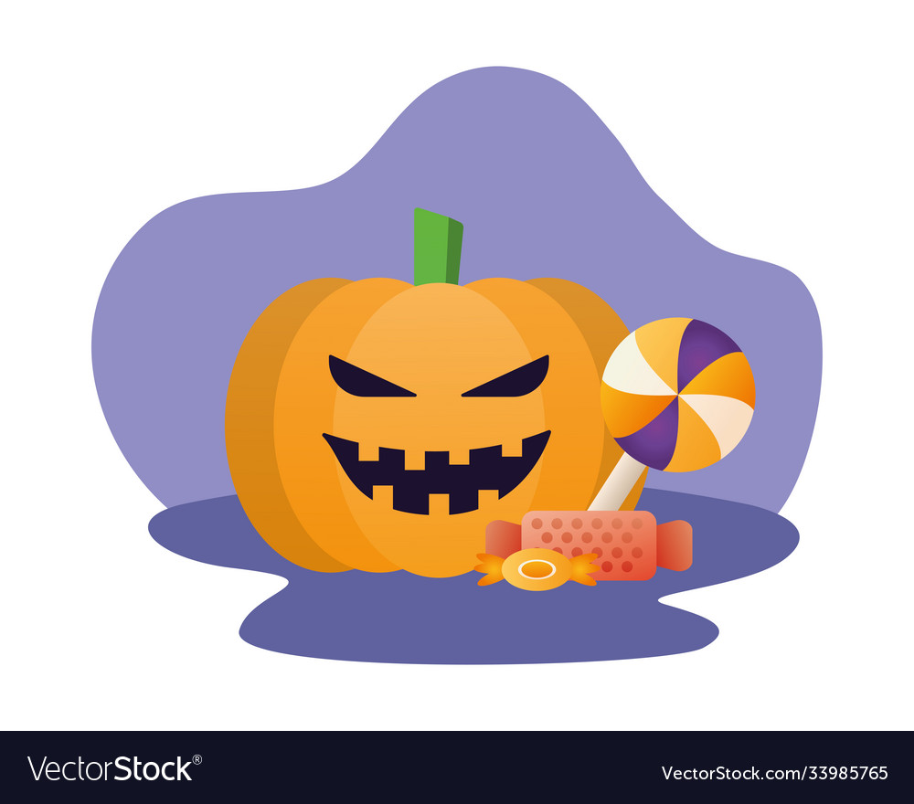 Halloween pumpkin face with candies Royalty Free Vector