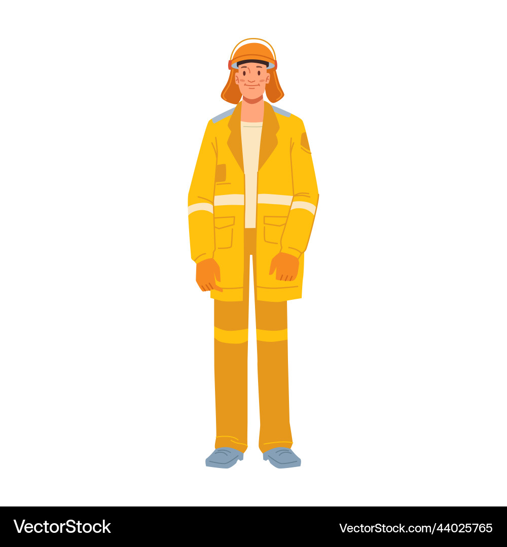 Man in uniform of firefighter Royalty Free Vector Image