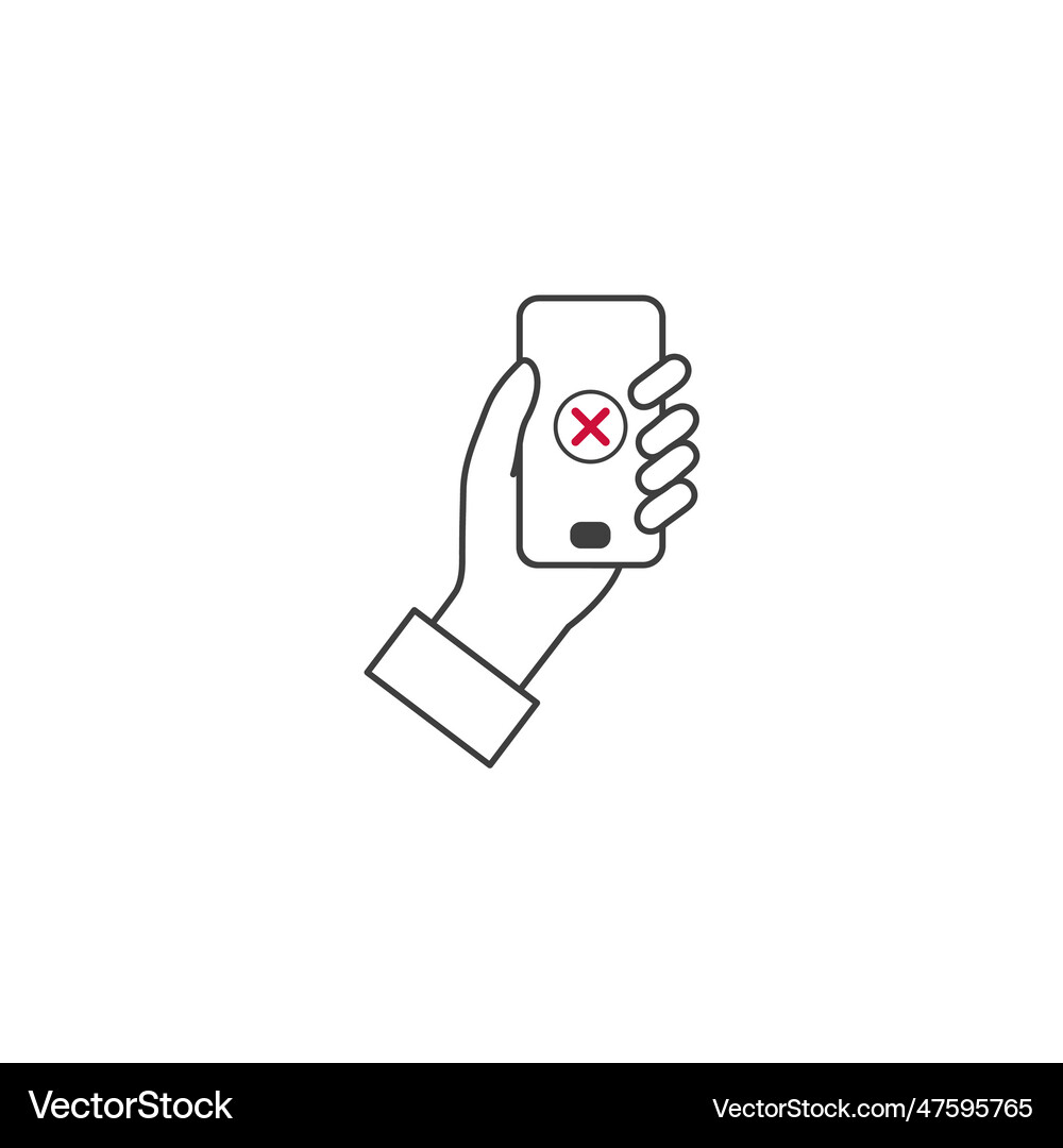 No cell phone sign icon talking and calling Vector Image