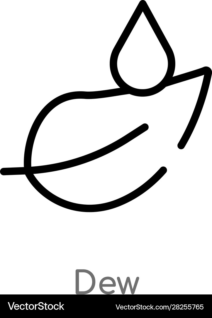 Outline dew icon isolated black simple line Vector Image