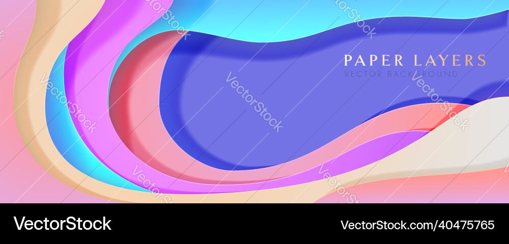Paper multi color layers design of abstract Vector Image