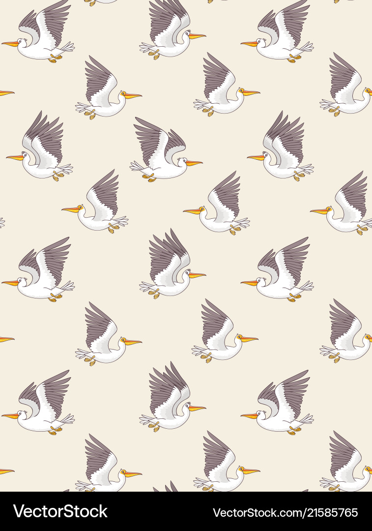 Pelican seamless pattern Royalty Free Vector Image