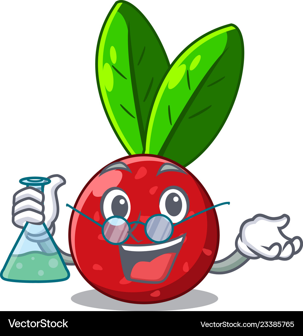 Professor sliced fruit yangmei on character plate Vector Image