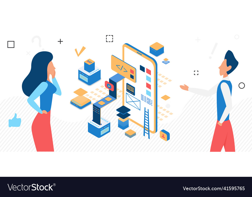 Software mobile application development process Vector Image