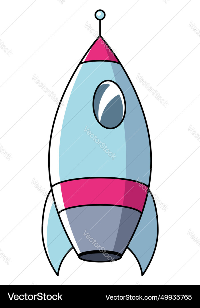 Starship - color cartoon Royalty Free Vector Image