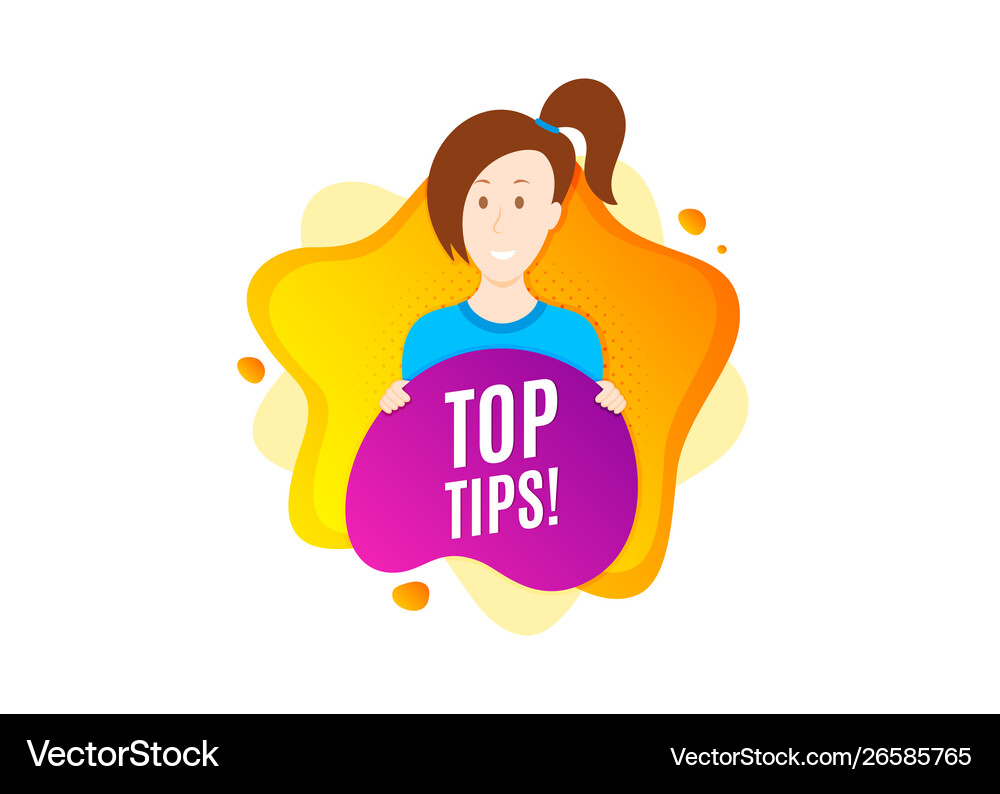 Top tips symbol education faq sign Royalty Free Vector Image