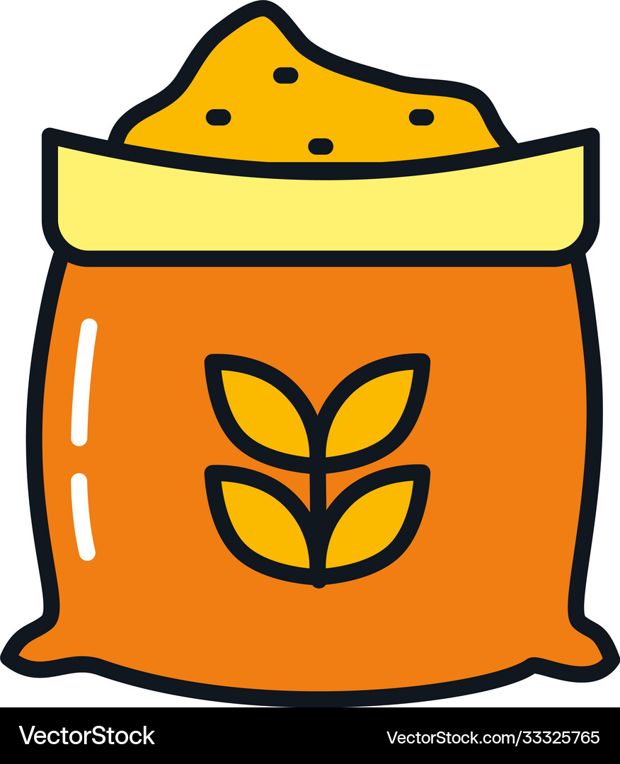 Wheat bag icon line and fill style Royalty Free Vector Image