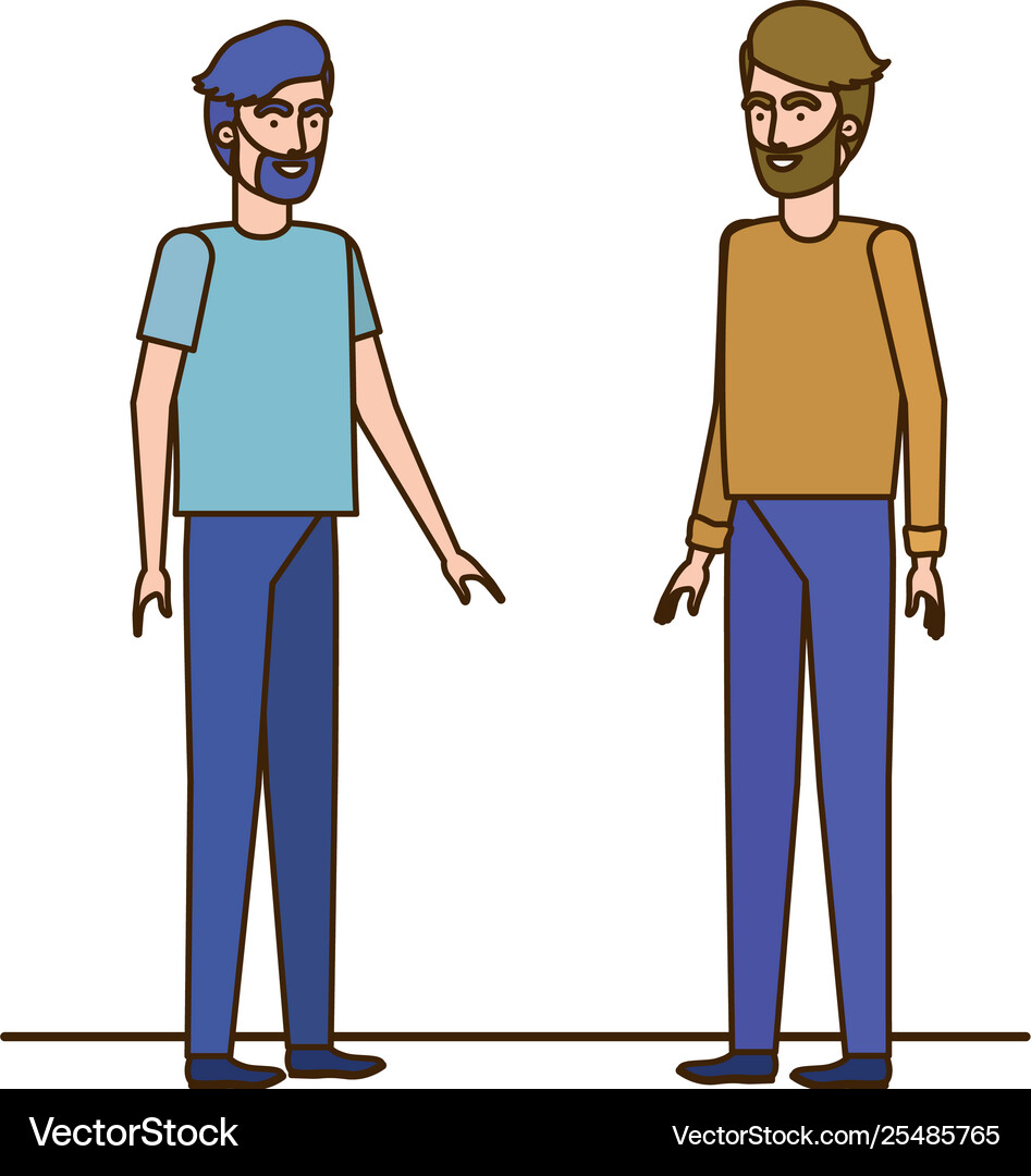 Young men in white background avatar character Vector Image