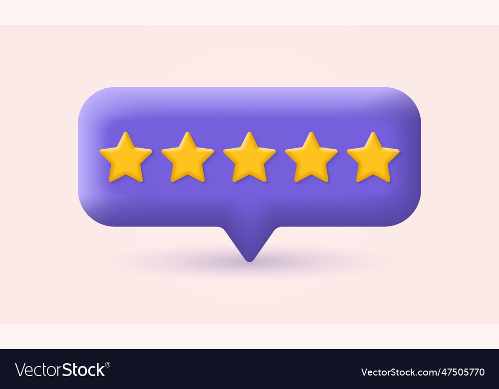 5 star feedback 3d icon customer review concept Vector Image 5 star feedback 3d icon customer review concept Vector Image