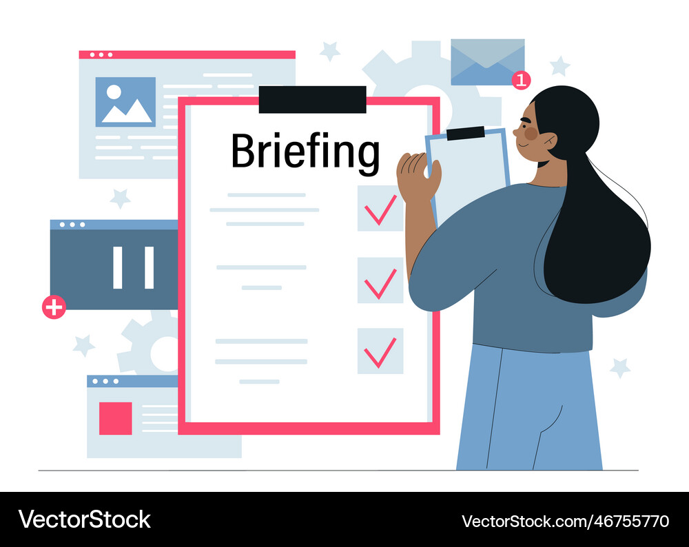 Concept of briefing Royalty Free Vector Image - VectorStock