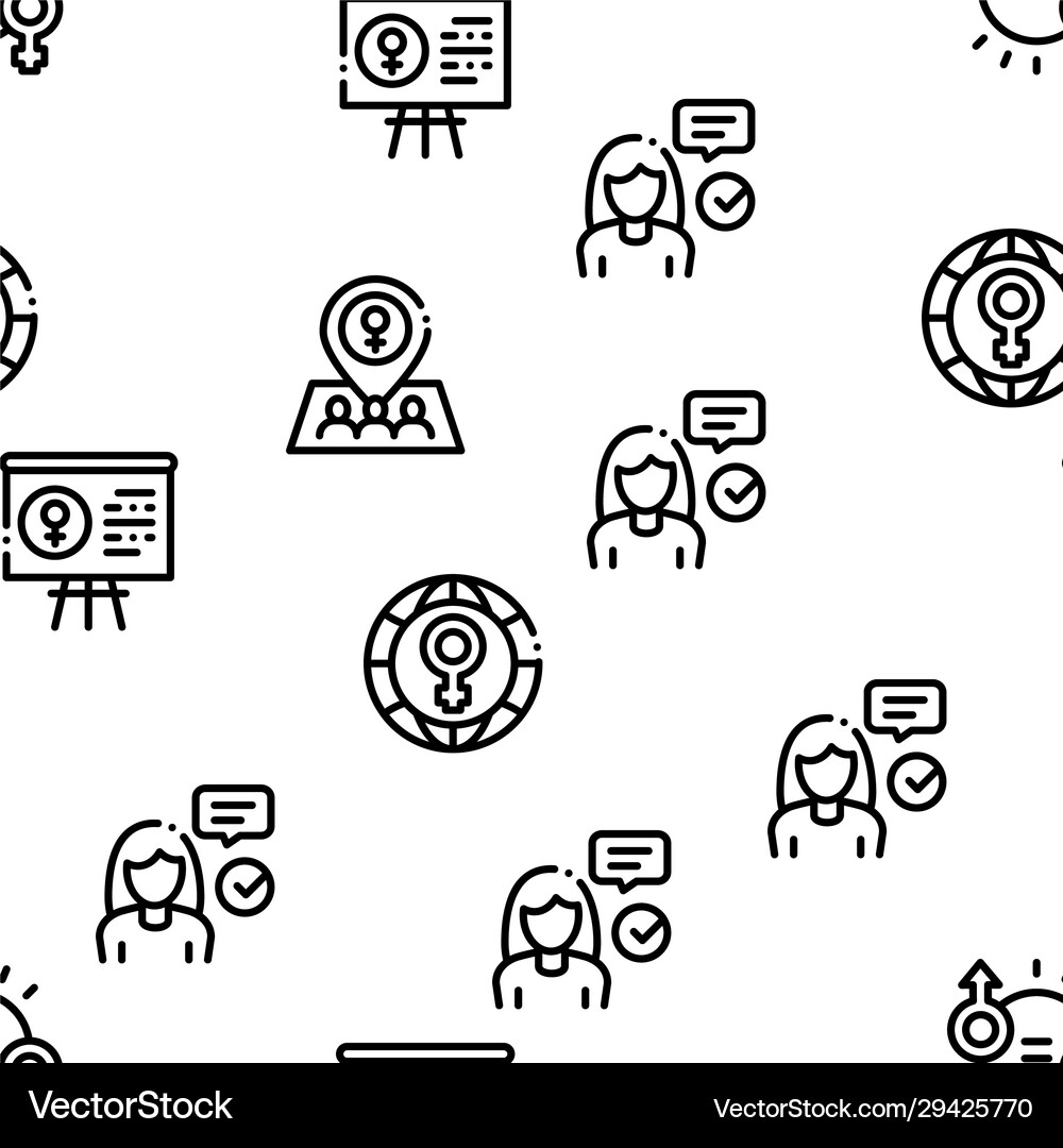 Feminism woman power seamless pattern Royalty Free Vector
