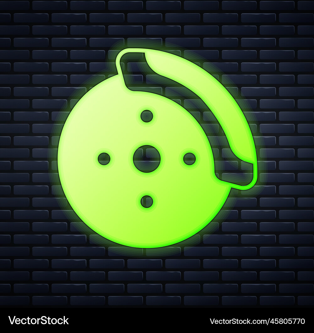 Glowing neon car brake disk with caliper icon Vector Image