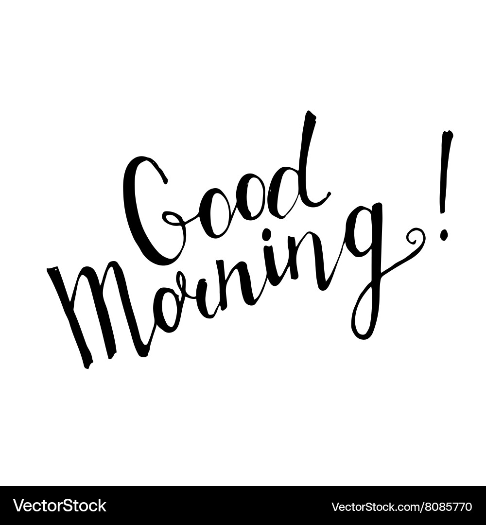 Good morning handwritten lettering Royalty Free Vector Image