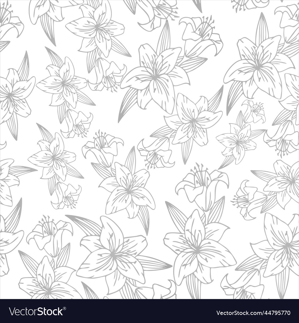 Gray white seamless floral asymmetric pattern Vector Image