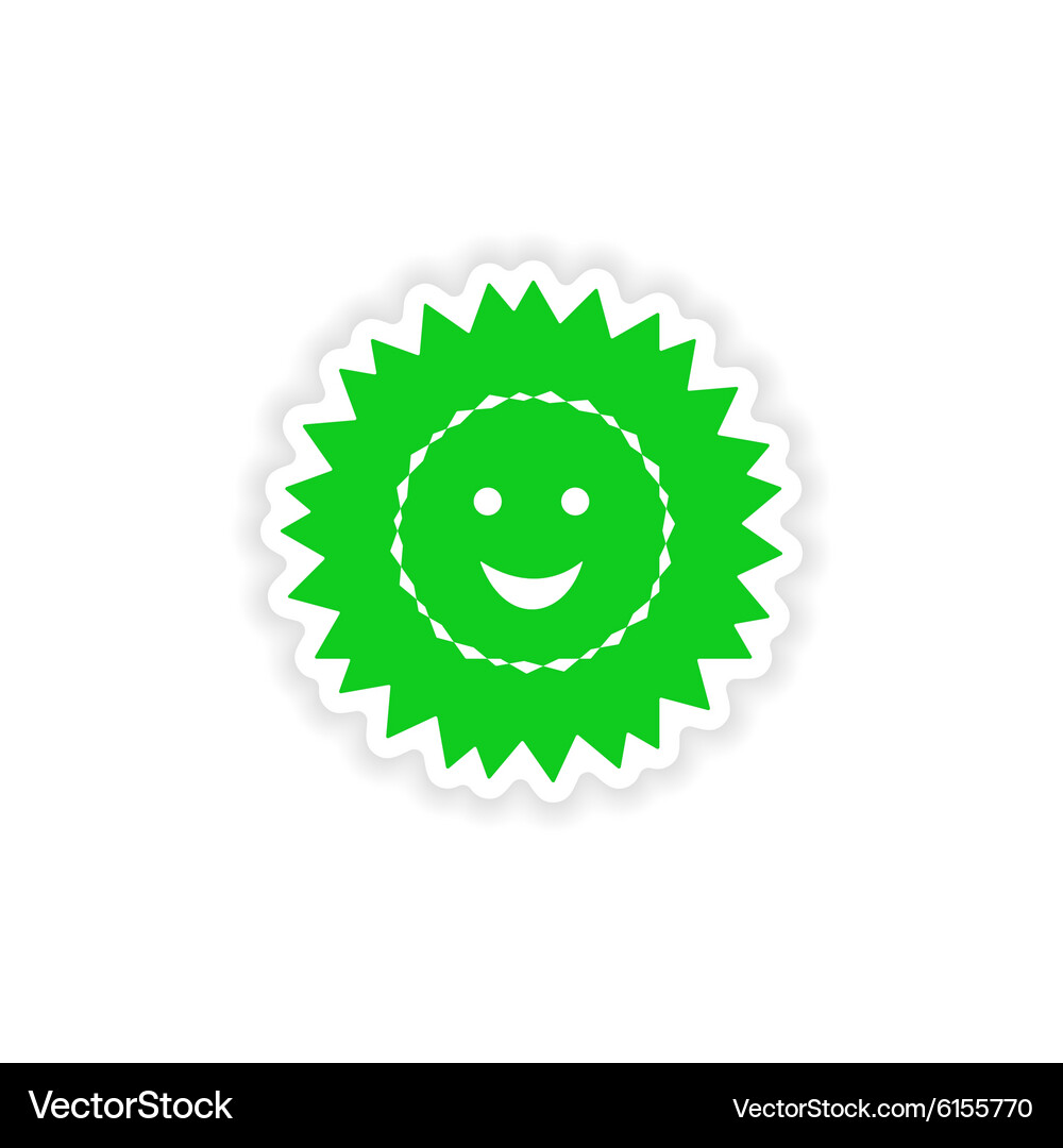 Icon sticker realistic design on paper sun Vector Image