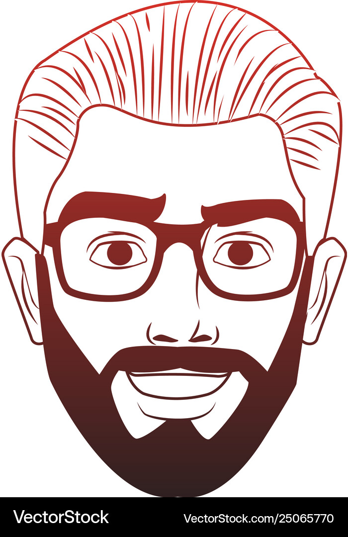 Man face pop art cartoon red lines Royalty Free Vector Image