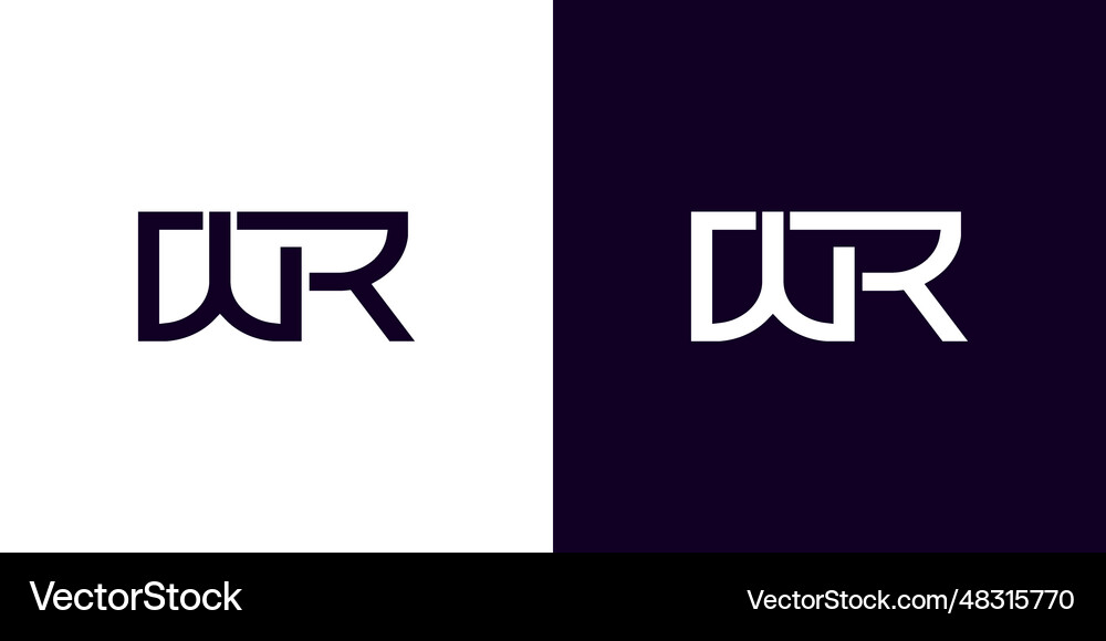 Modern and unique wr logo design 3 Royalty Free Vector Image