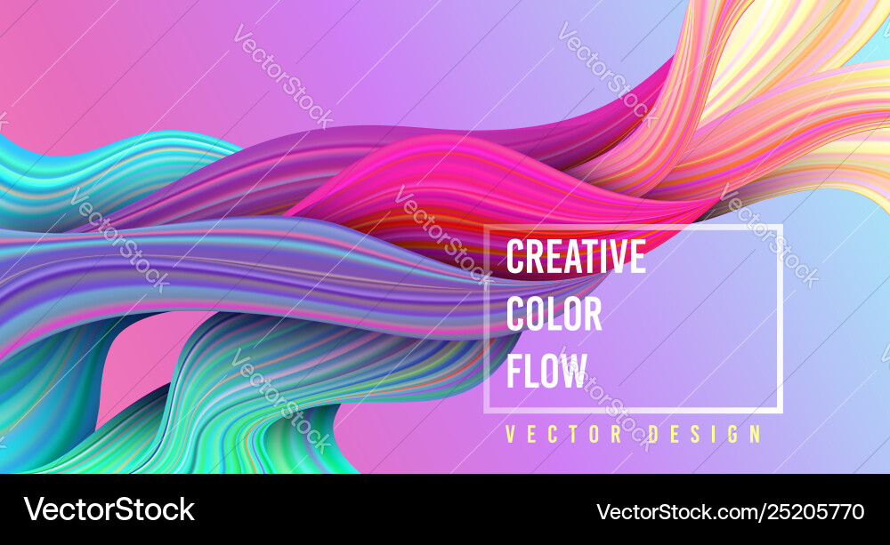Modern colorful flow poster wave liquid shape on Vector Image