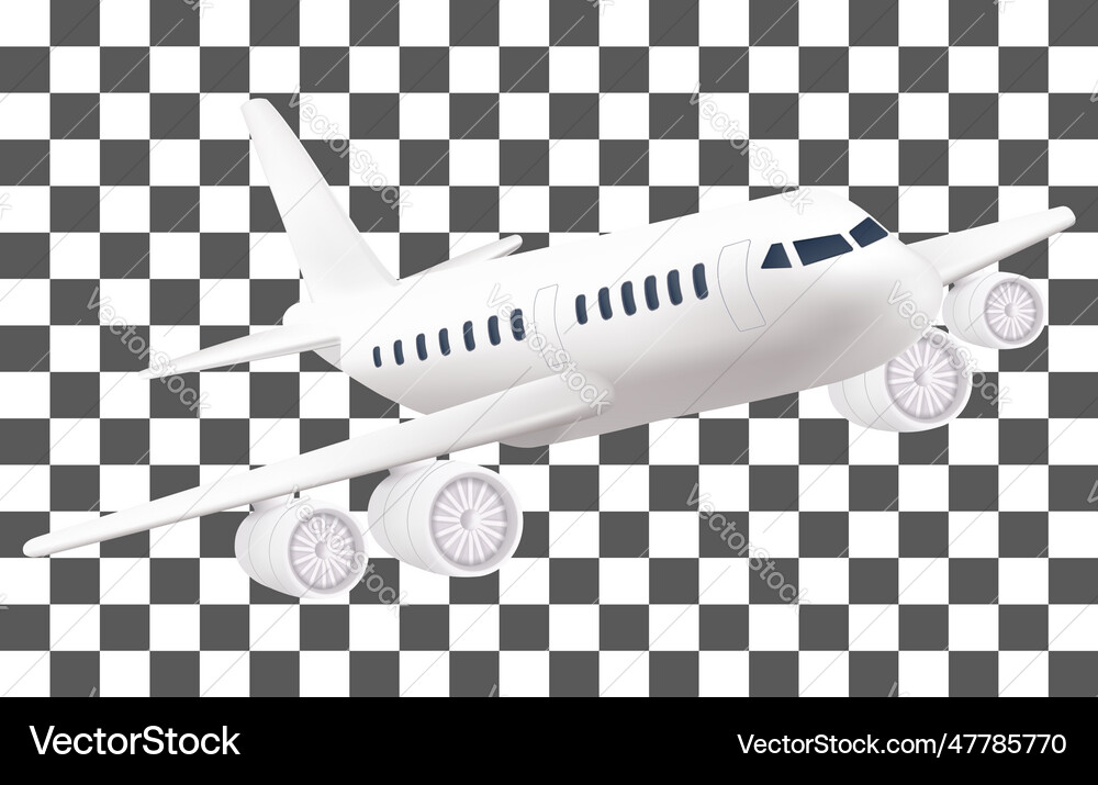 Realistic aircraft passenger plane sky flying Vector Image