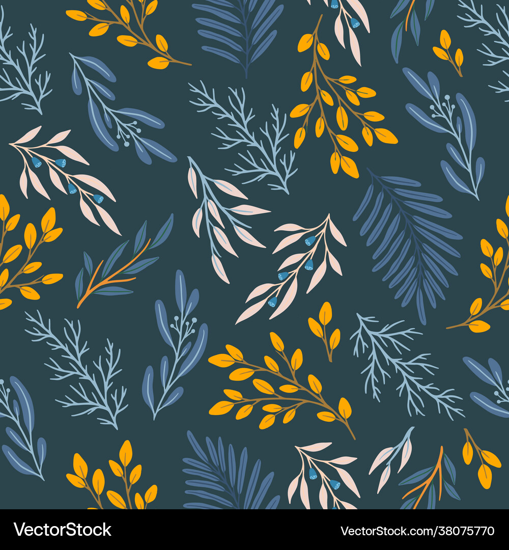 Seamless cute floral pattern with plant Royalty Free Vector