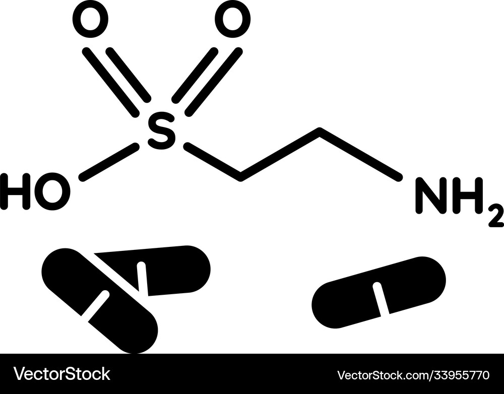 Taurine black glyph icon Royalty Free Vector Image