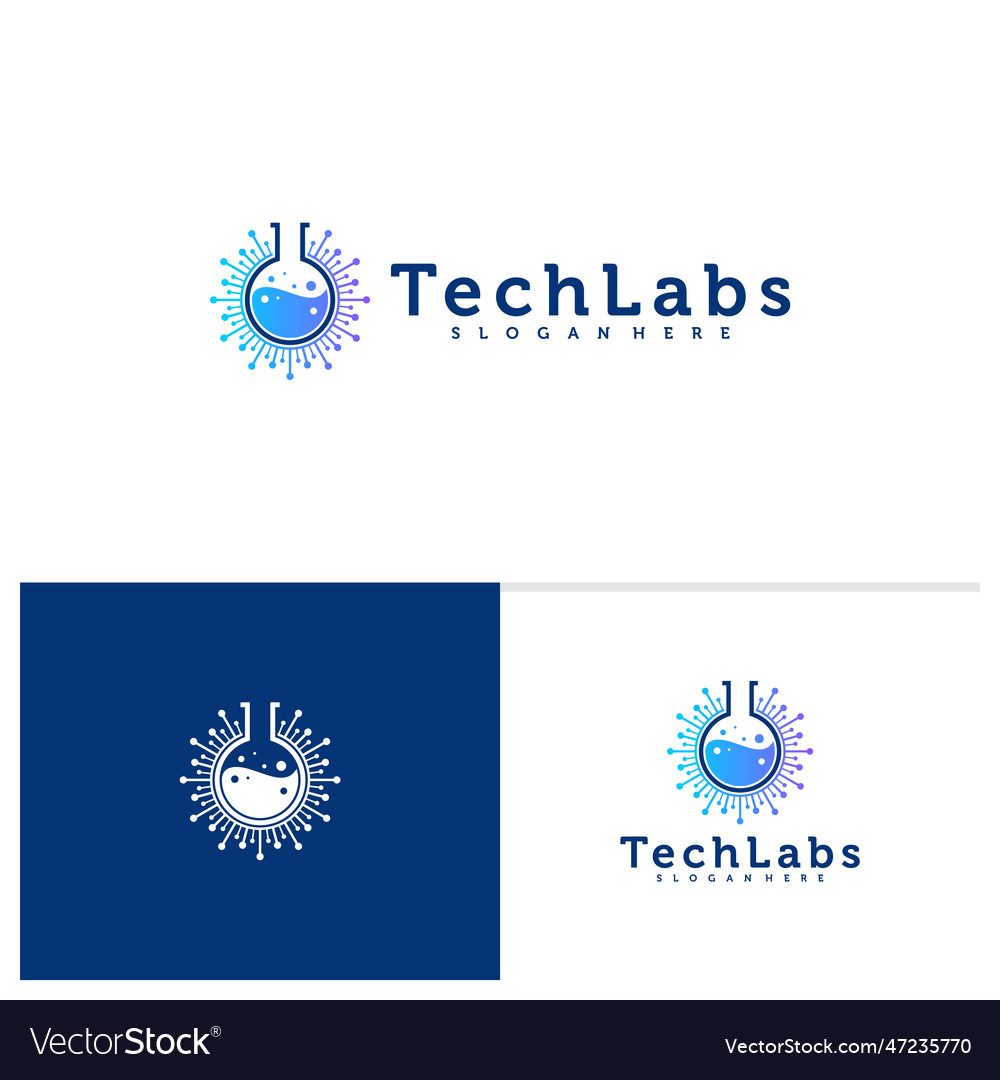 Tech lab logo template creative lab logo design Vector Image