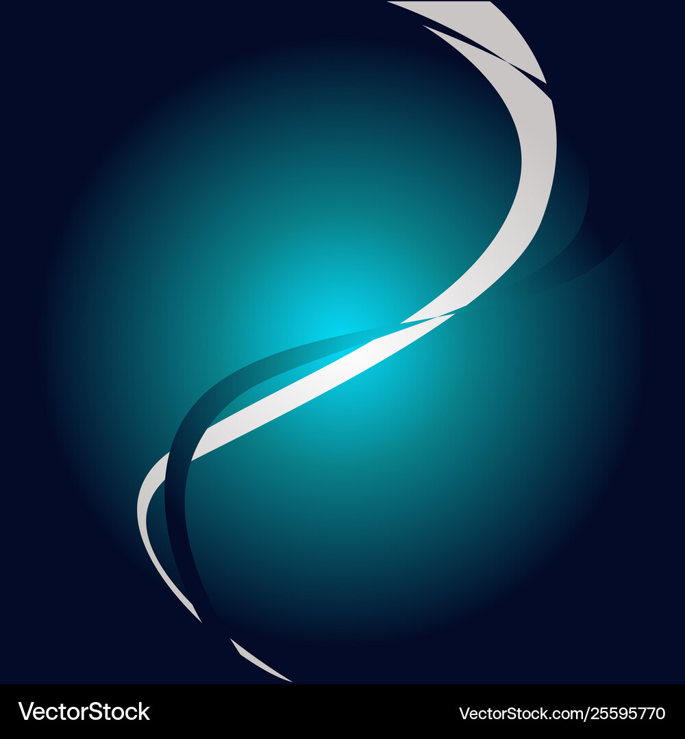 Two intermittent curves waves dividing sun beamed Vector Image