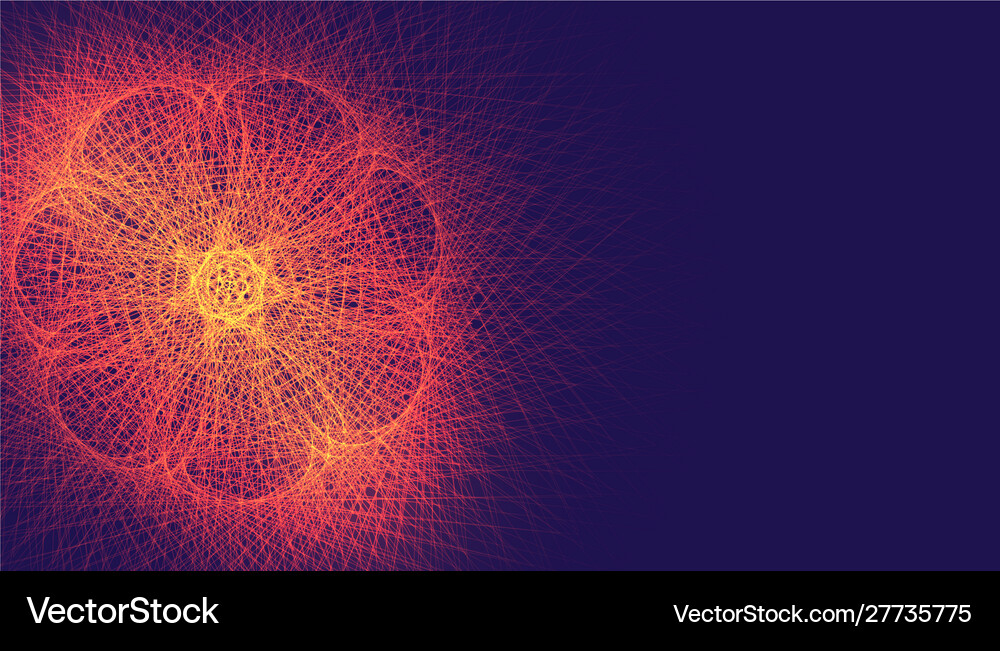 Abstract glowing fractal lines digital background Vector Image