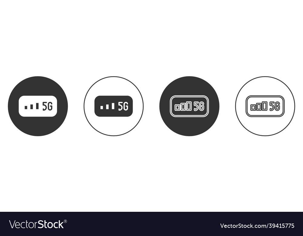 Black 5g New Wireless Internet Wifi Connection Vector Image