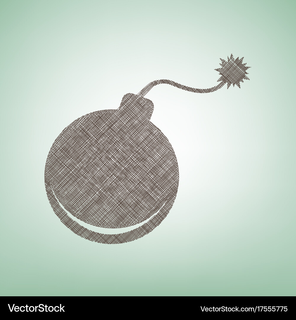 Bomb sign brown flax icon Royalty Free Vector Image