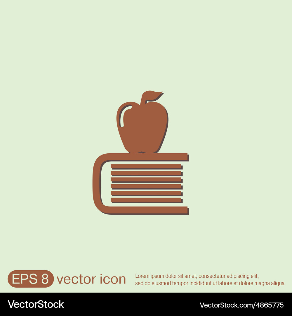 Book with apple icon education sign Royalty Free Vector