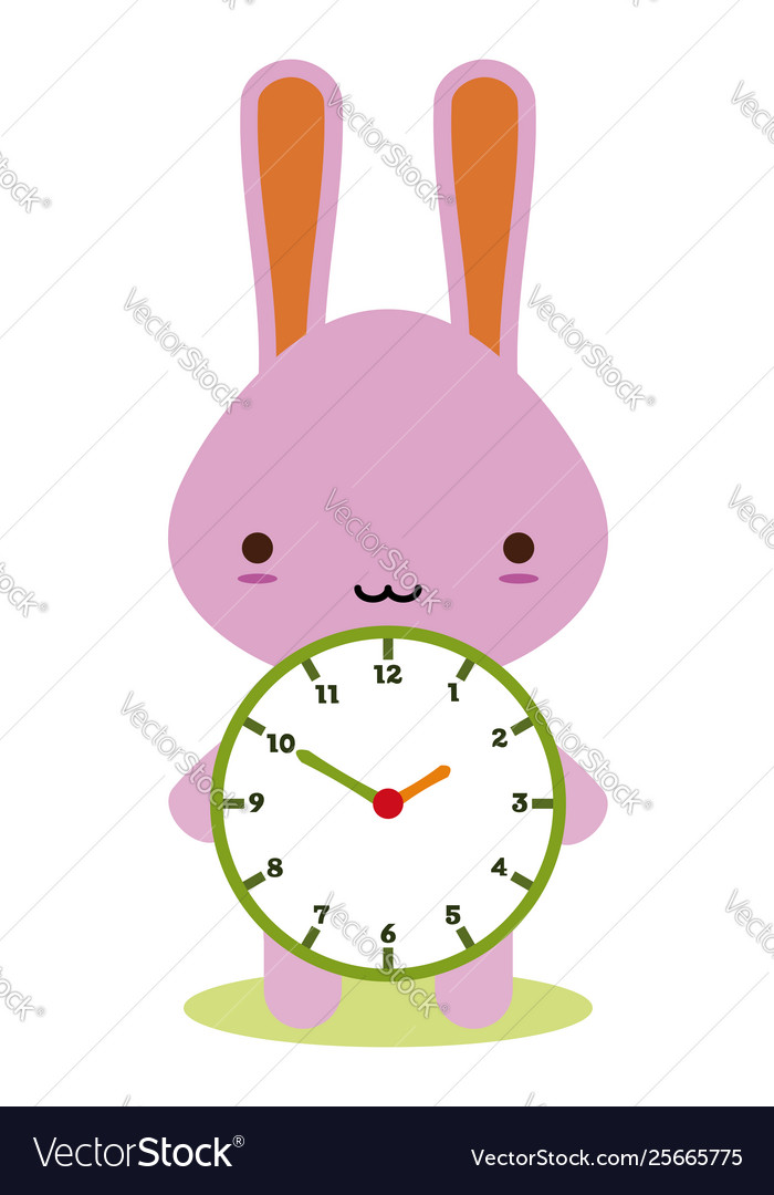 Bunny clock Royalty Free Vector Image - VectorStock Bunny clock Royalty Free Vector Image - VectorStock